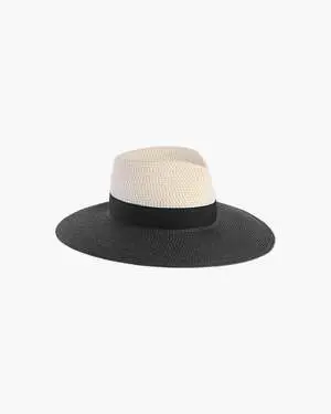 Eric Javits Lady Daphne Two-tone Fedora Hat - White Mix/black