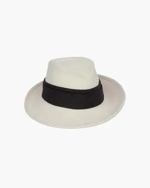 Eric Javits L'avenue Wool Felt Fedora - Off-white/black