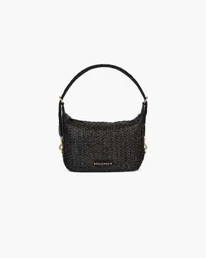 Eric Javits Woven Raffia Hobo Bag - Black
