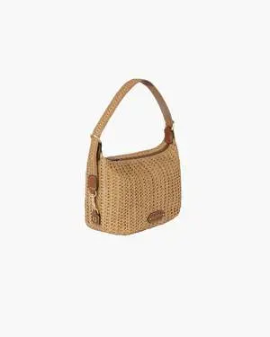 Eric Javits Woven Raffia Hobo Bag - Black