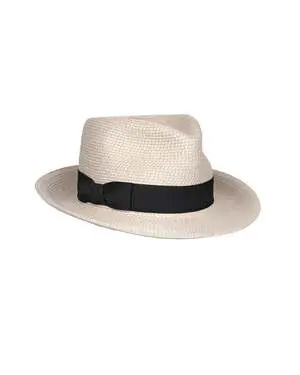 Eric Javits Squishee Raffia Fedora Hat - Cream/black