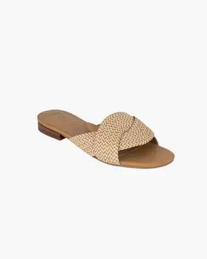 Eric Javits Arika Squishee Straw Espadrille Flats - Peanut