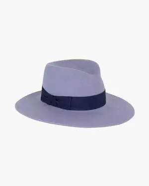 Eric Javits Wool Zora Felt Fedora Hat - Lilac/navy