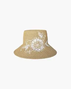 Eric Javits Toulon Bucket Hat - Peanut/white