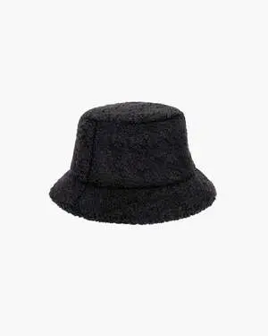 Eric Javits Faux Lamb Fur Bucket Hat - Black
