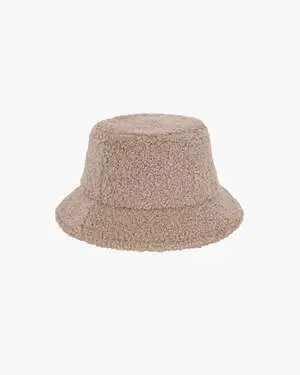 Eric Javits Faux Lamb Fur Bucket Hat - Taupe