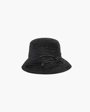Eric Javits Shenia Bow Cloche Hat Black
