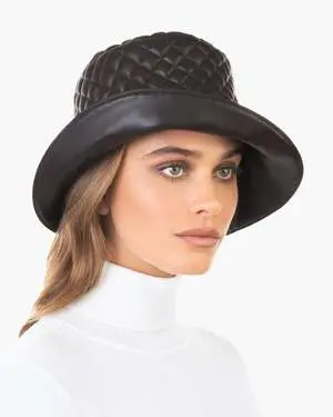 Eric Javits Quilted Bucket Hat - Chocolate