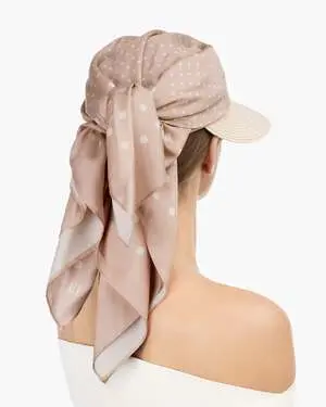 Eric Javits Dot Scarf Visor - Cream/almondine