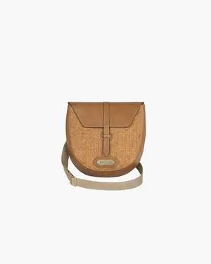 Eric Javits Palm Pouch Raffia Messenger Bag - Butterscotch