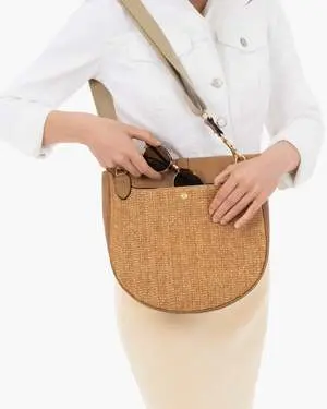 Eric Javits Palm Pouch Raffia Messenger Bag - Butterscotch