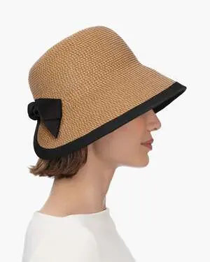 Eric Javits Dovima Cloche Hat - Cream/black