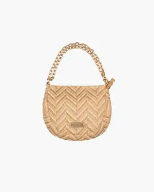 Eric Javits Chain Pouch Raffia Bag