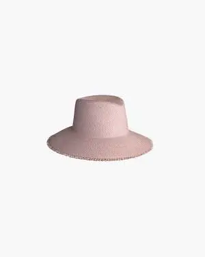 Eric Javits Squishee Packable Straw Fedora Hat Blush
