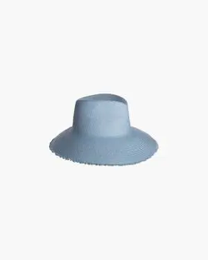 Eric Javits Squishee Straw Fedora Hat - Sky
