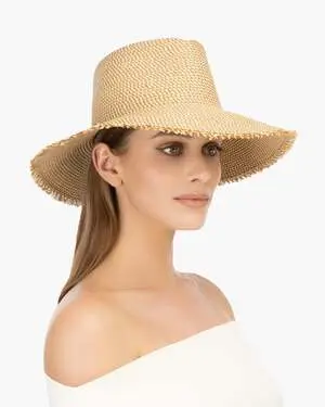 Eric Javits Squishee Straw Fedora Hat - Sky