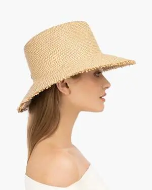 Eric Javits Squishee Straw Fedora Hat - Sky