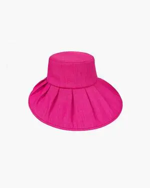 Eric Javits Straw Sun Hat With Upf 50+ Protection - Fucshia