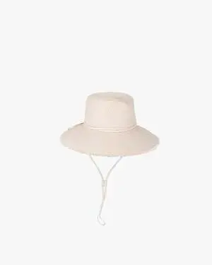 Eric Javits Packable Fedora Hat With Chin Strap Cream