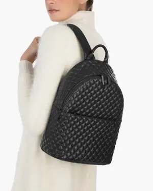 Eric Javits Quilted Leather Backpack - Black