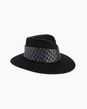 Eric Javits Quilted Fedora Hat - Black