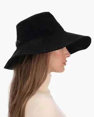 Eric Javits Water-repellent Calf Suede Floppy Hat - Tabac