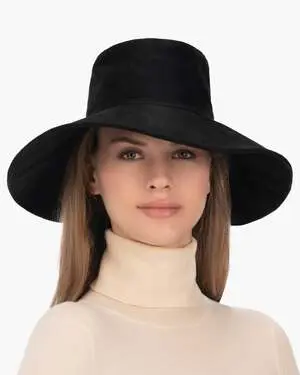 Eric Javits Water-repellent Calf Suede Floppy Hat - Tabac