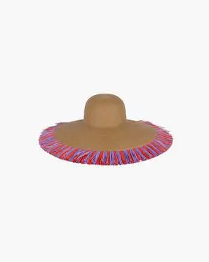 Eric Javits Floppy Sun Hat With Fringe - Natural Fiesta