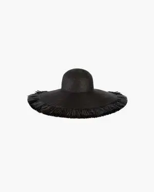 Eric Javits Eric Javits Squishee Floppy Hat With Fringe Originalblack