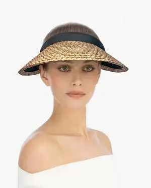 Eric Javits Structured Clip-on Visor - Natural/black