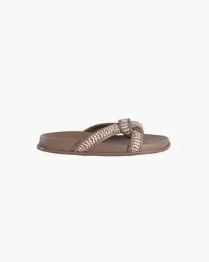 Eric Javits Squishee Straw Knot Sandals - Latte