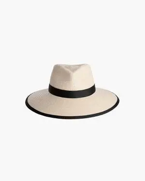 Eric Javits Suncrest Visor Hat - Cream/black