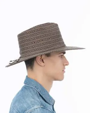 Eric Javits Mr. Sunway Squishee Straw Fedora - Black