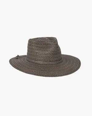 Eric Javits Packable Squishee Raffia Fedora Hat - Brownie