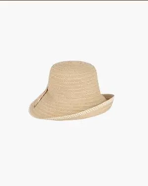 Eric Javits Eric Javits Raffia Cloche Hat With Bow Detail Flax Mix