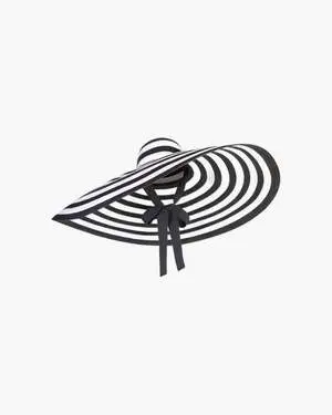 Eric Javits Gigantic Striped Sun Hat - Black/white