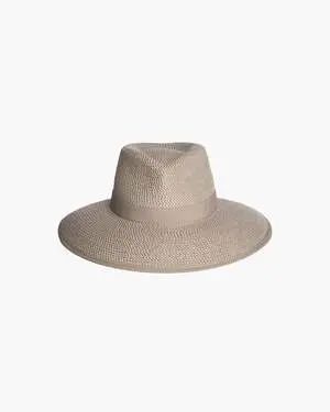 Eric Javits Suncrest Straw Visor Fedora - Bone