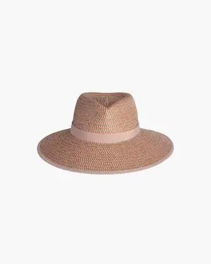 Eric Javits Suncrest Straw Visor Fedora - Shrimp