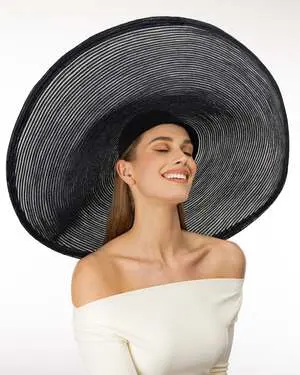 Eric Javits Giant Floppy Straw Hat With Horsehair Design