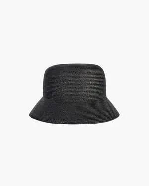 Eric Javits Packable Raffia Straw Bucket Hat Color Size, Upf 50+ Sun Protection - Black