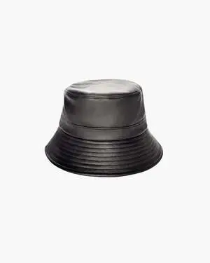 Eric Javits Leather Bucket Hat - Black