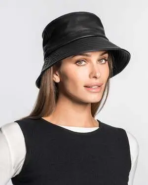 Eric Javits Leather Bucket Hat