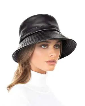 Eric Javits Leather Bucket Hat