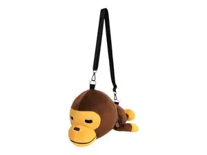 A BATHING APE Baby Milo Plush Crossbody Bag - Brown