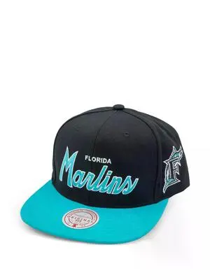 Mitchell & Ness Mlb Miami Marlins Cooperstown Evergreen Script Snapback Cap - Black