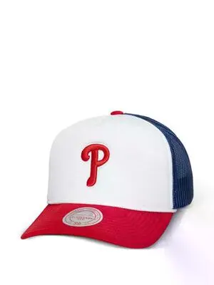Mitchell & Ness Philadelphia Phillies Mlb Blocker Trucker Baseball Cap - White