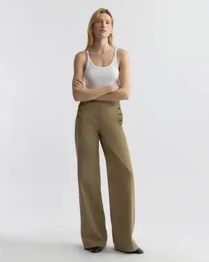NILI LOTAN Reed Cotton Wide Leg Pants
