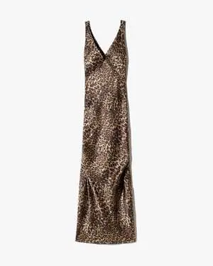NILI LOTAN Aline Silk Gown - Leopard Print