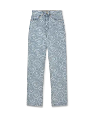 Casablanca Classic Monogram Bleached Denim Pant