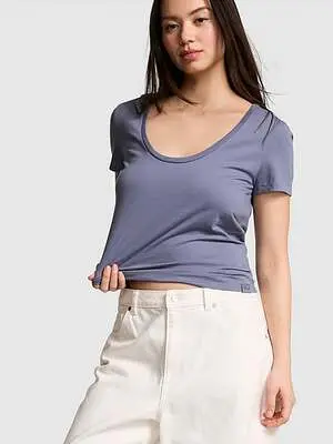 Pink Dream Jersey Scoop Tee - Blue